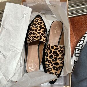 Halogen | Shoes | Halogen Corbin Leather Calf Hair Mules | Poshmark
